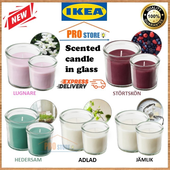 Ikea Sinnlig Scented Candle In Glass Candle Arora Dinner Kitchen Living Room Lilin Wangi Dalam