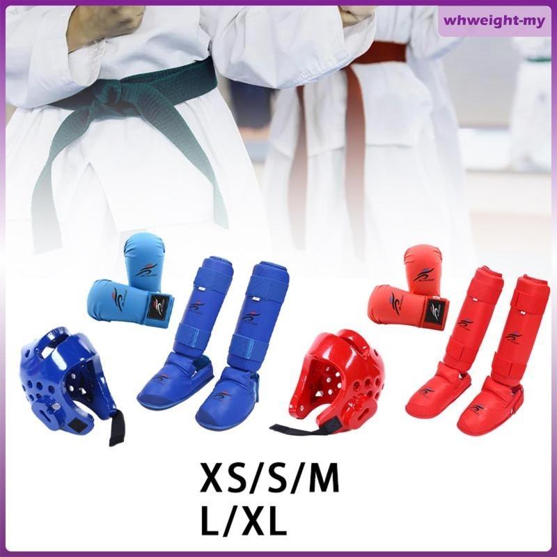 [WhweightMY] Karate Sparring Equipment Set with Shin Guards, Training ...