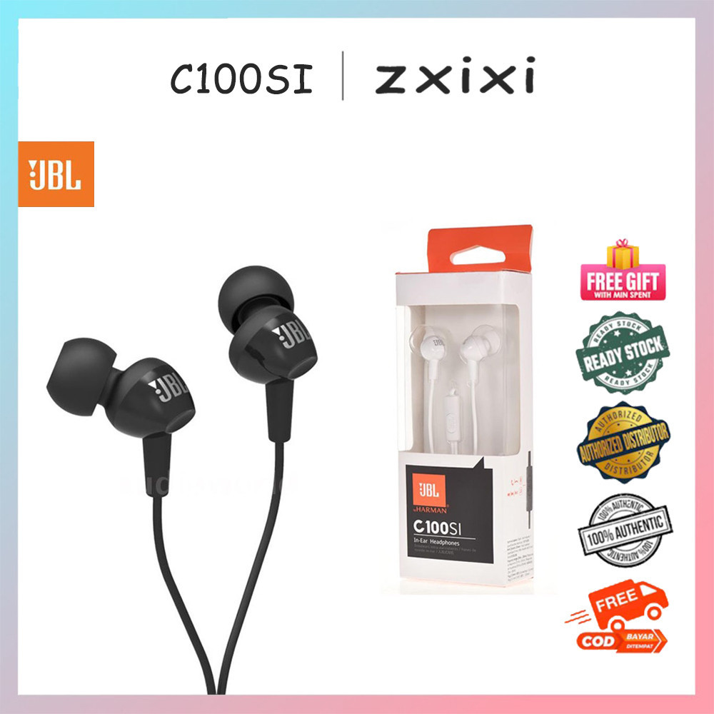 JBL C100SI 3.5mm Wired Earphone with Mic Earphones Bass Stereo In-Ear Earphone | Shopee Malaysia
