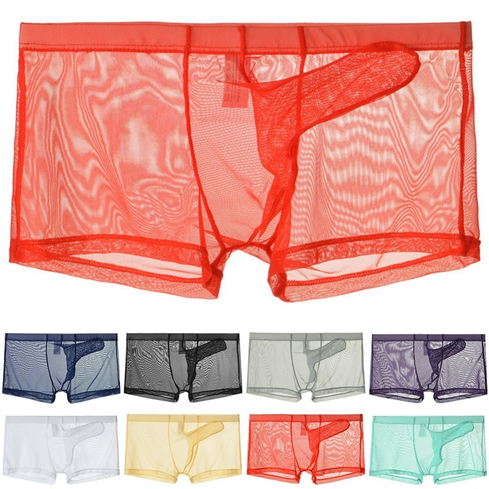 Sexy Transparent Ultrathin See Through Mesh Boxer Briefs for Men ...