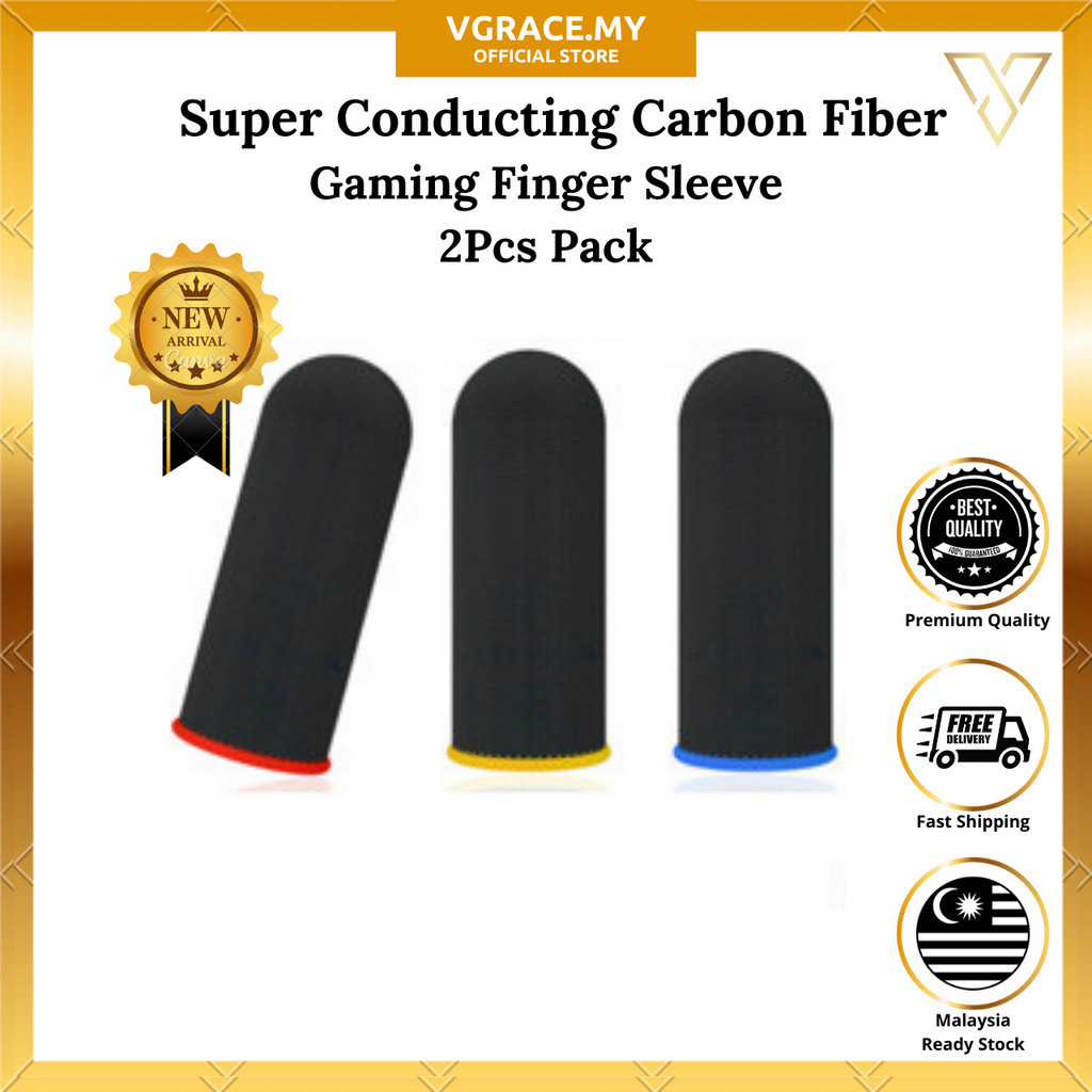Conductive Mobile Game Finger Sleeve Anti Sweat Anti Slip Carbon Fiber ...
