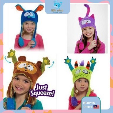🐳Kids Hat Ear Moving Jumping Hat Funny Plush Cute Animal Birthday Gift ...