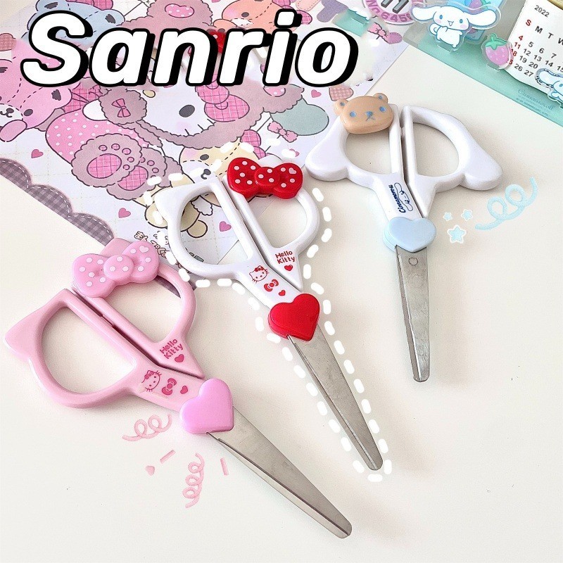 Kawaii Sanrio Scissors Hello Kitty My Melody Kuromi Cartoon Portable ...