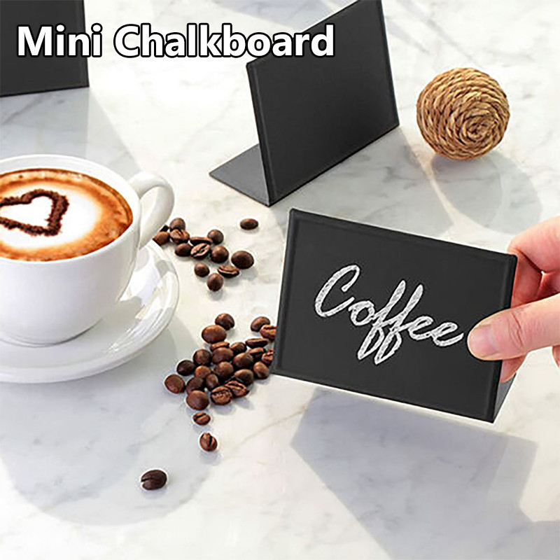 10PCS Mini Chalkboard L-shaped Erasable Blackboard Plastic Buffet Label ...