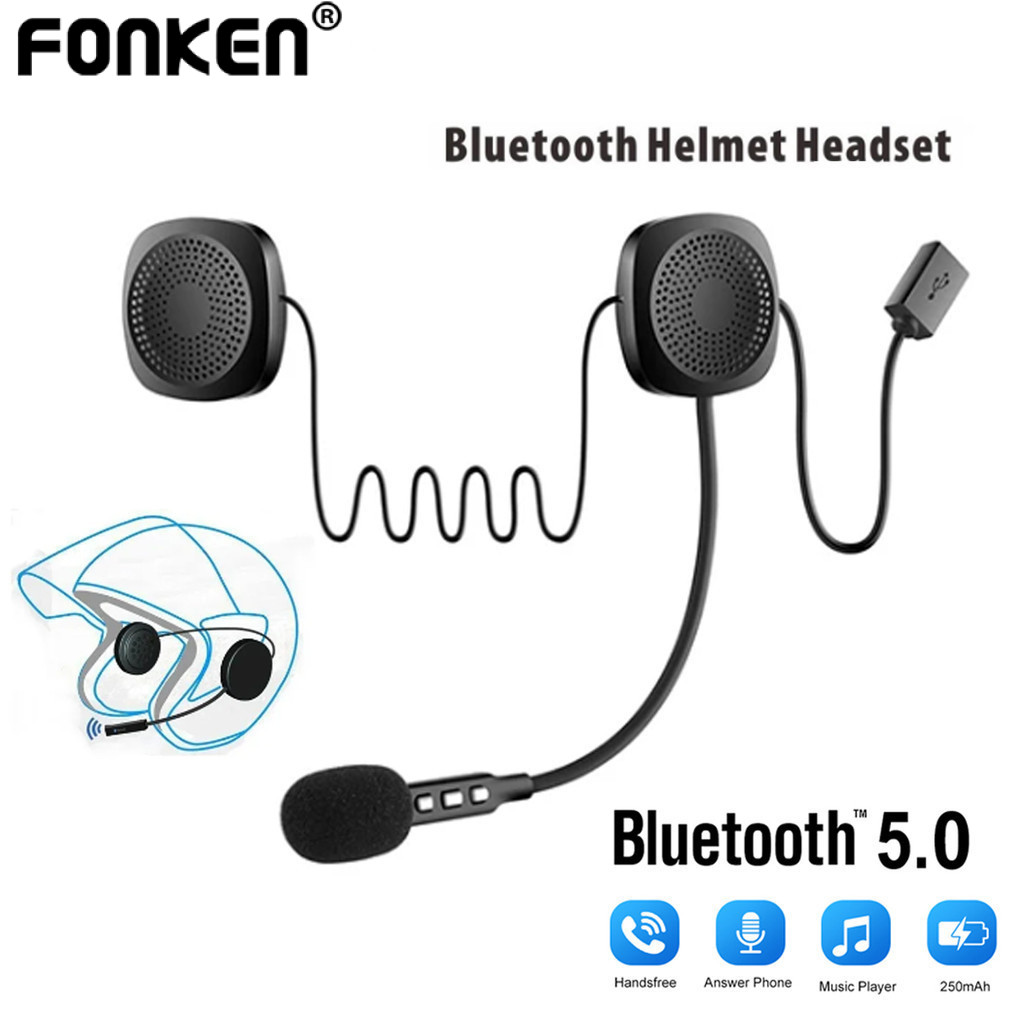 Fonken Bluetooth Motorcycle Helmet Headset Bluetooth 5.0 Wireless ...