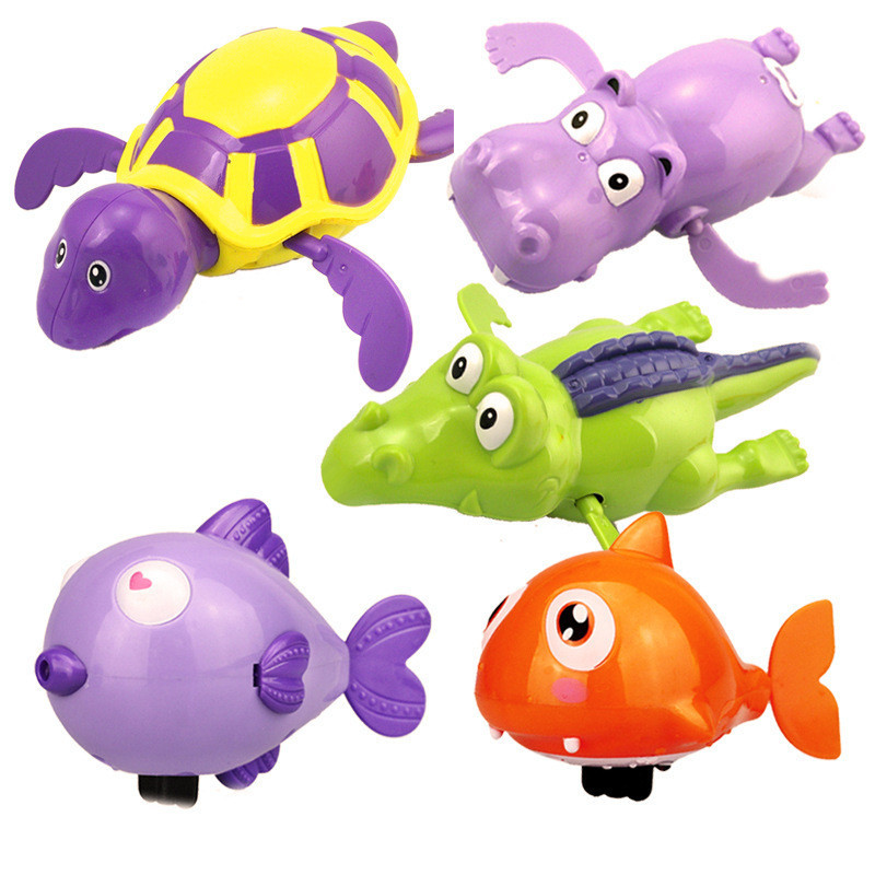 Swimming Hippo Wind-up Turtle Shark Fish Seahorse Crocodile Frog Toy ...