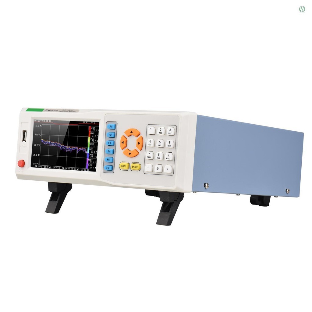 8 Channels Temperature Recorder 5-inch Color Display Bar and Curve ...