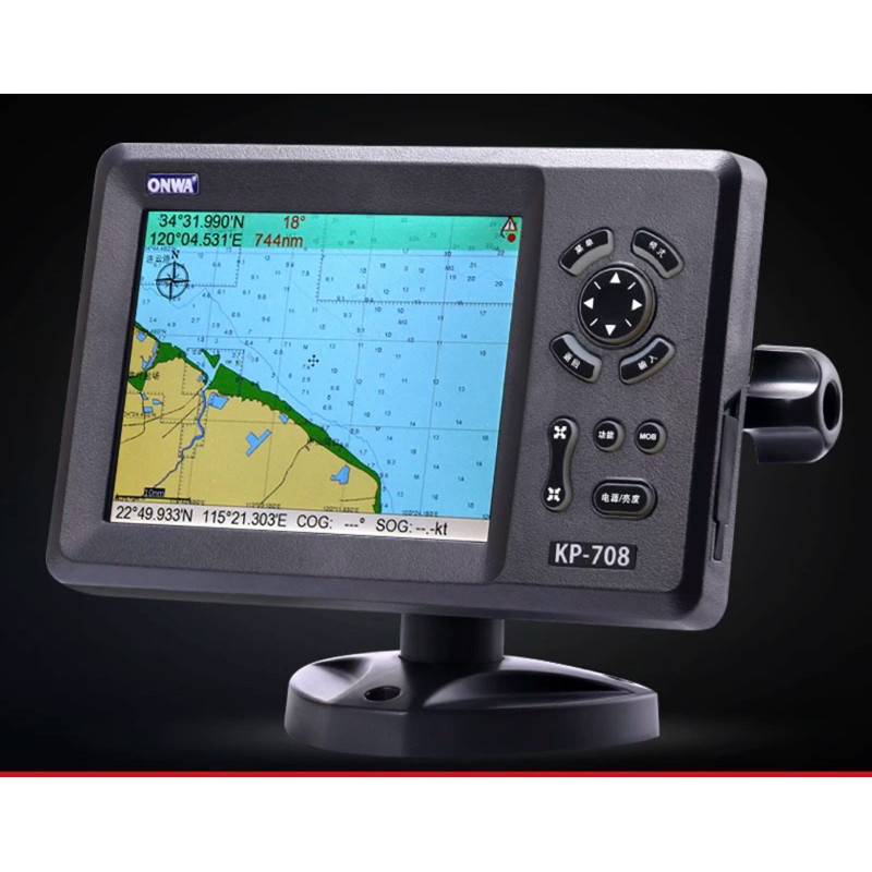 ONWA KP-708 7 INCH COLOR LCD CHART PLOTTER WITH GPS ANTENNA PETA LAUT ...