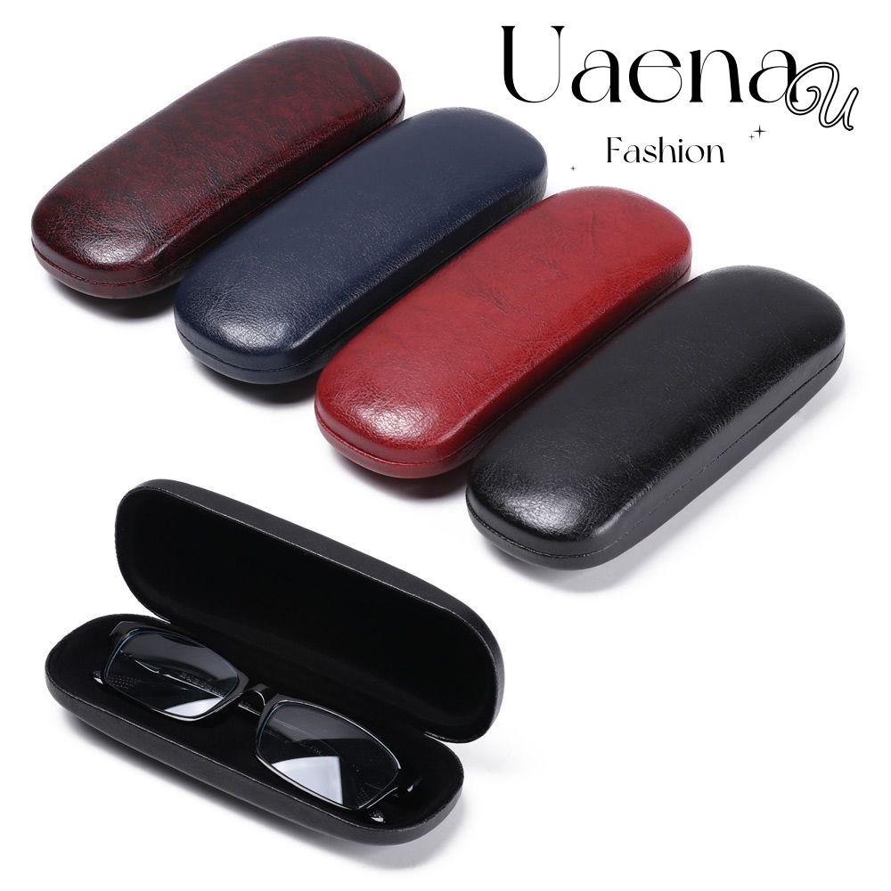 UAENAU Leather Glasses Men Women Eyeglass Pouch Hard Frame Reading ...