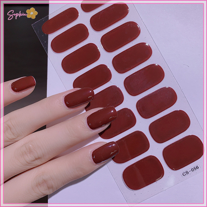 UVIGM> Nail Stickers Autumn And Winter Solid Color Nail Stickers Simple ...