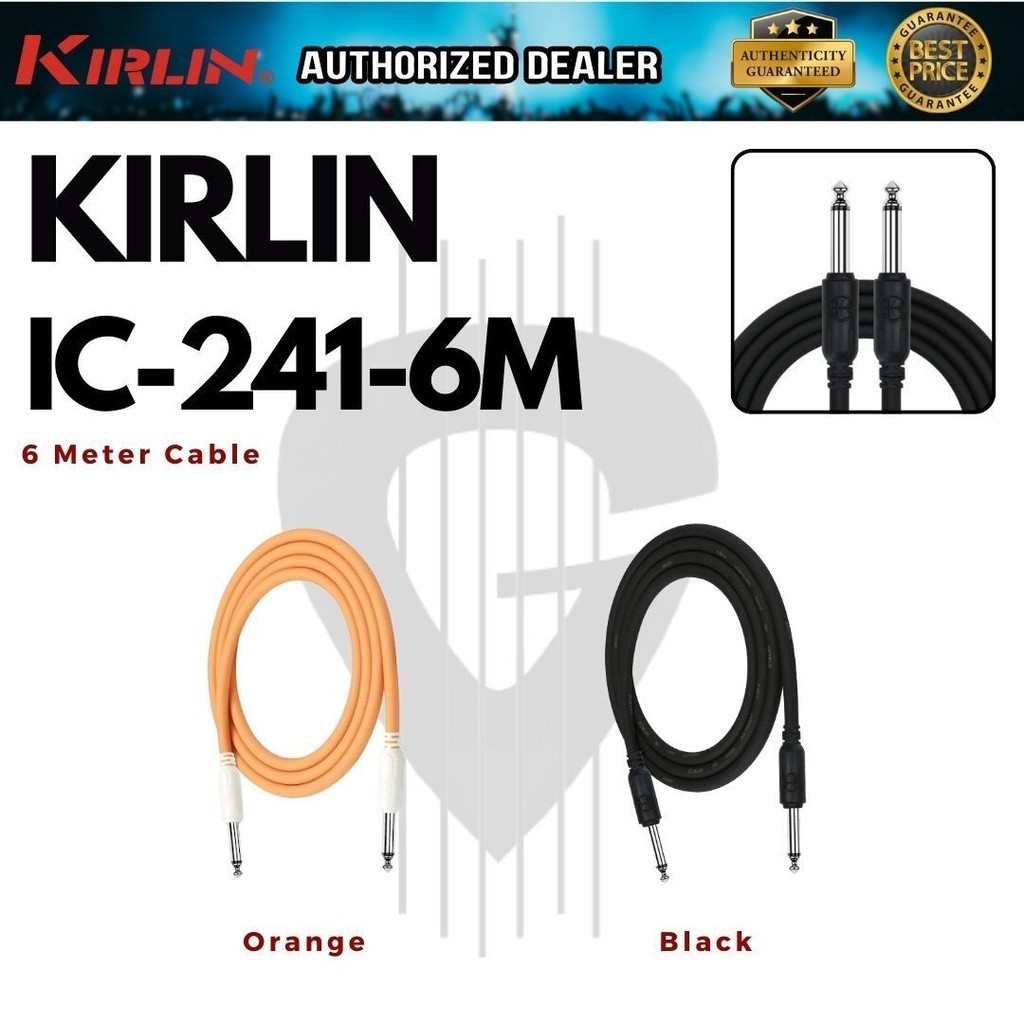 Kirlin Cable IC-241 6 Meter Mono Straight-Straight Instrument Cable ...