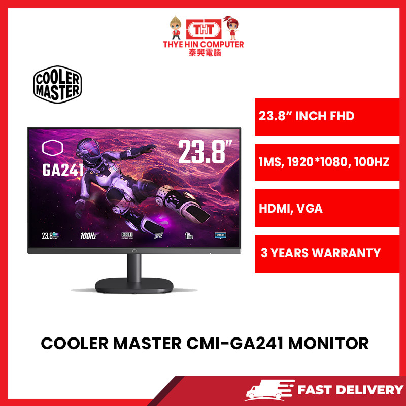 COOLER MASTER CM-GA241 23.8''FHD 100HZ, 1MS GAMING MONITOR | Shopee ...