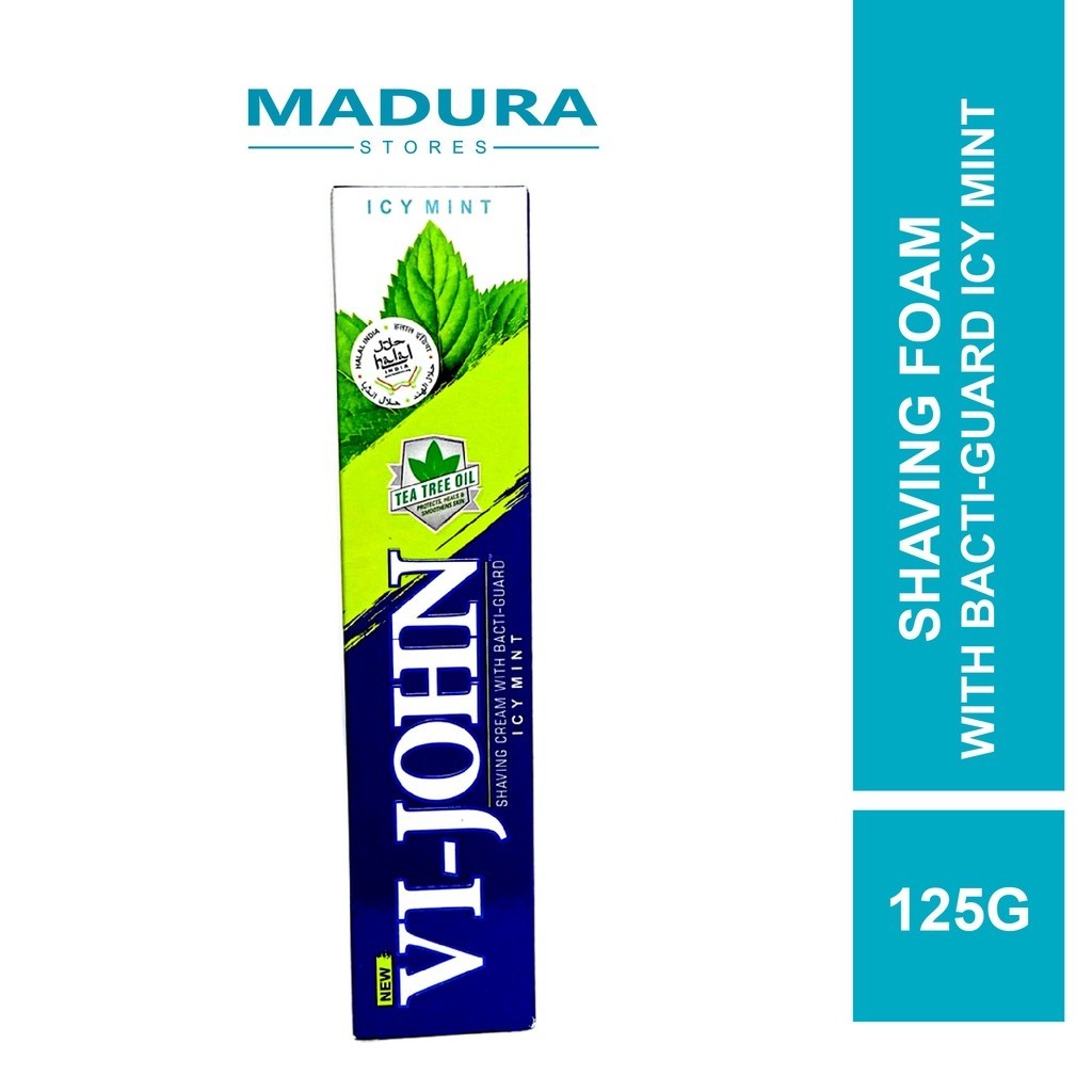 VI-JOHN Shaving Cream with Bacti-Guard Icy Mint 125g (Krim Pencukur ...