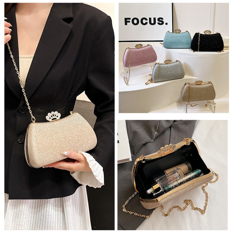 Celebrity Dinner Clutch Women's Trendy Simple Elegant Casual Shining New Fashion Banquet Small ...