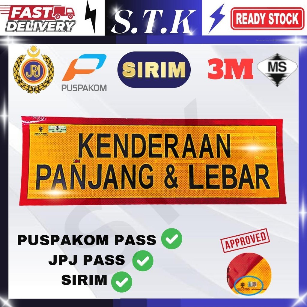 3M KPL Sticker With SIRIM/ Kenderaan Panjang & Lebar / Type 4 / Lorry ...