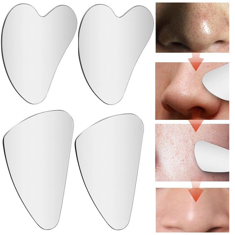 Reusable Blackhead Remover Face Ultra-thin Stainless Steel Scraper Acne ...