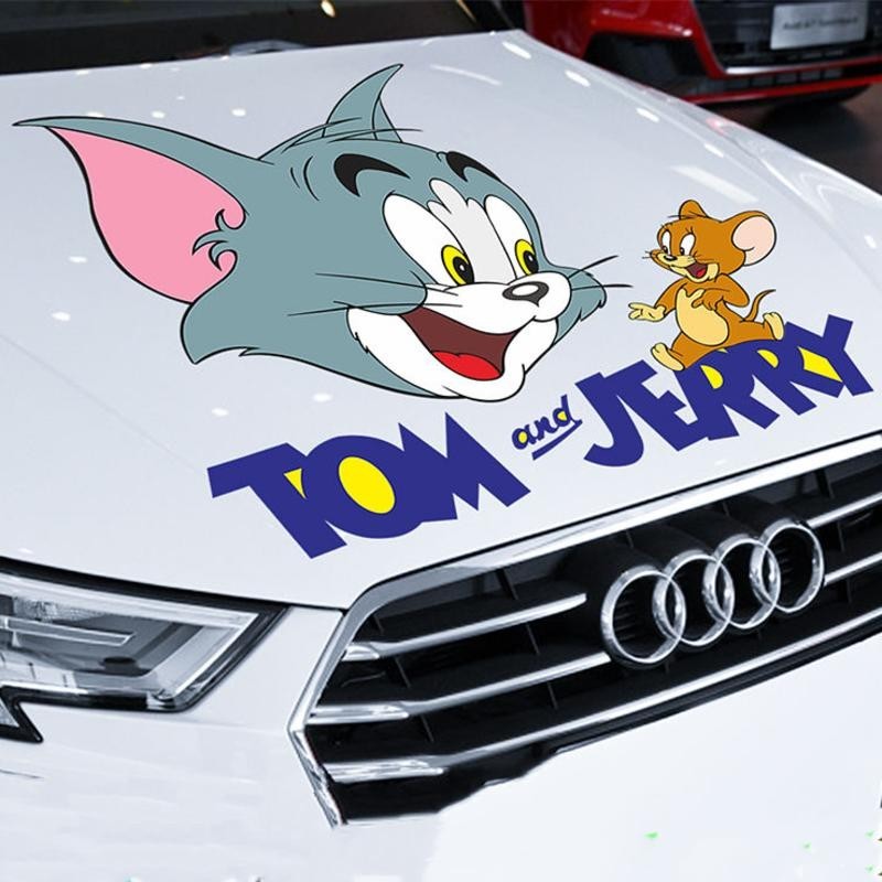 Car Cover Scratch Car Sticker Cartoon Cat and Mouse Body Sticker Jerry ...
