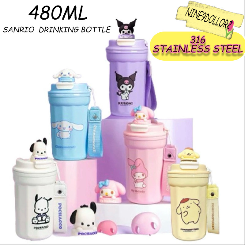 FREE GIFT Sanrio Kuromi Thermos Water Bottle Cup Stainless Steel Vacuum Insulated Tumbler ...