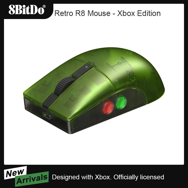 8BitDo Retro R8 Mouse with PAW 3395 Optical Sensor DPI 26K, Wireless 4K ...