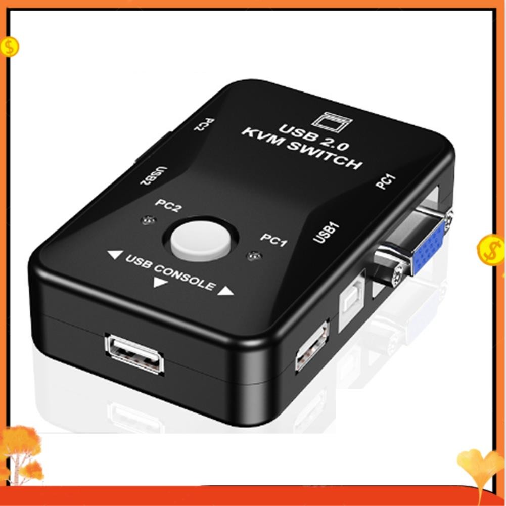 USB 2.0 KVM Mouse Switcher Keyboard VGA Splitter Box Sharing Switch USB ...