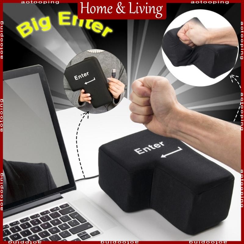 AOTO Big Enter Key Pillow Button USB Enter Key Replacement Stress ...