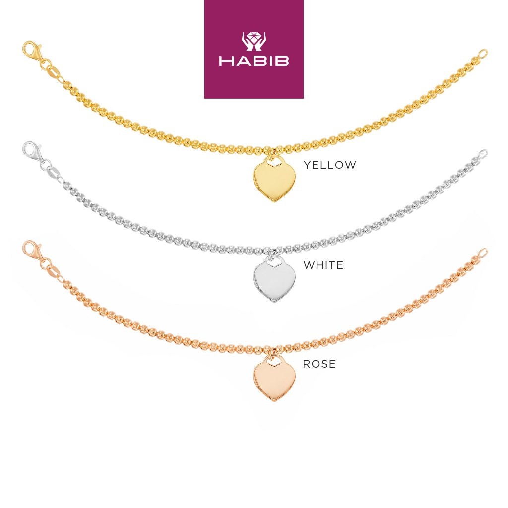 HABIB 925 Silver Bracelet (Heart) CJ-7-BR1 | Shopee Malaysia