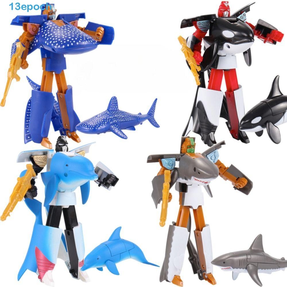 EPOCH Transformation Whale Dolphin, Great White Shark Action Figure ...