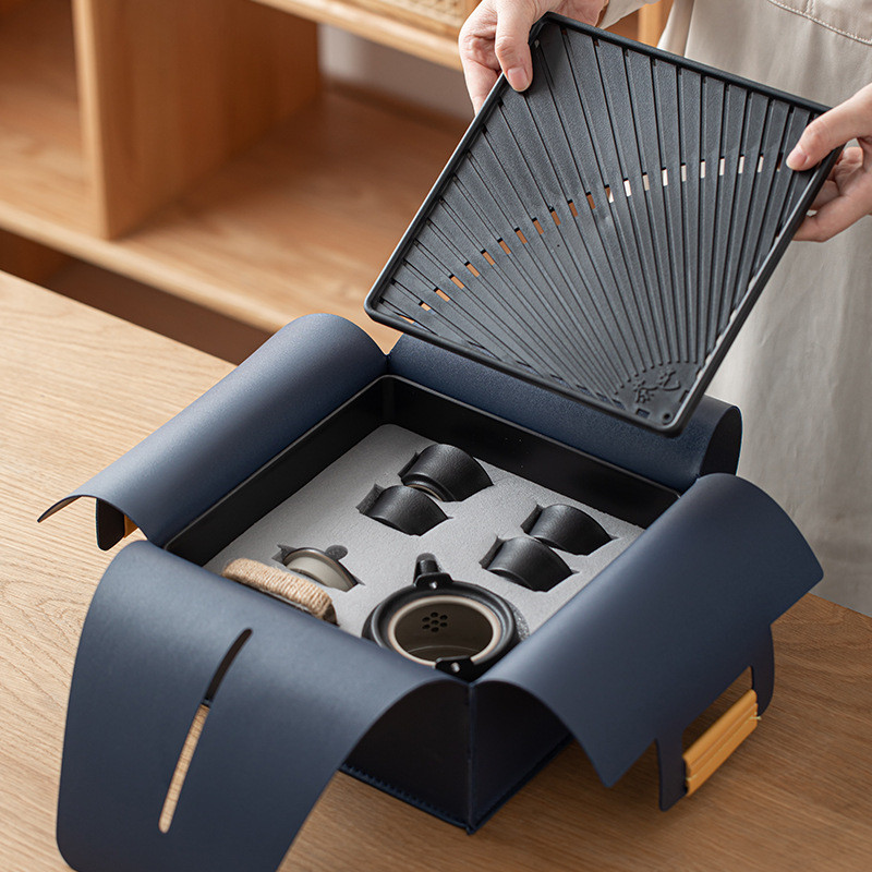 Kotak Penyimpanan Hadiah Acara Perniagaan Set Teh Perjalanan Mudah Alih ...