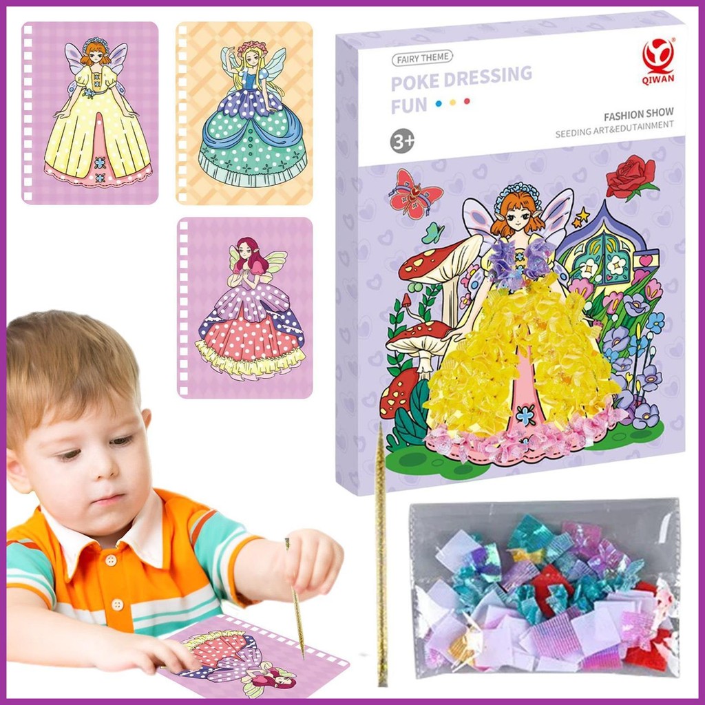 Poking Art Toys 3D Cartoon Dress-Up Coloring Princess Poking Drawing ...