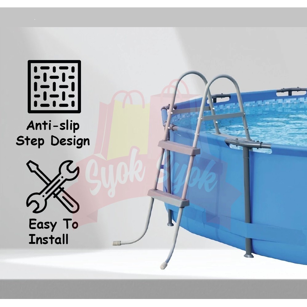 SyokSyok Double Sided Swimming Pool For INTEX Ladder Tangga Kolam 84cm ...