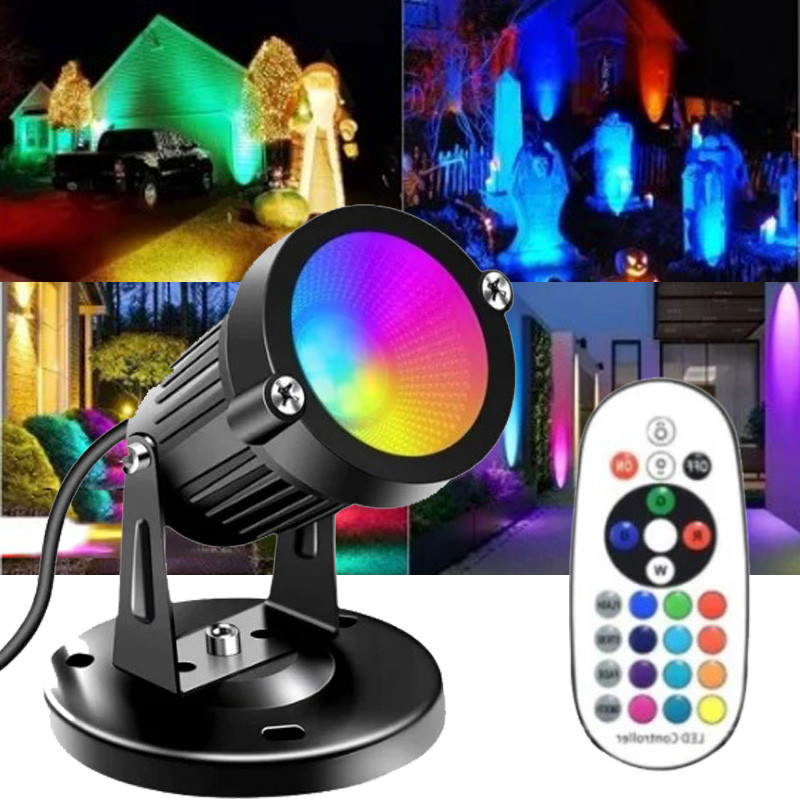 RGB LED Garden Lawn Lights 6W with Remote Control Landscape Lighting ...