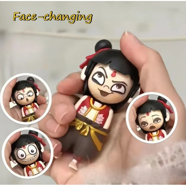 Funny Nezha Face-changing Toy Mini Action Figure Anime Peripheral ...