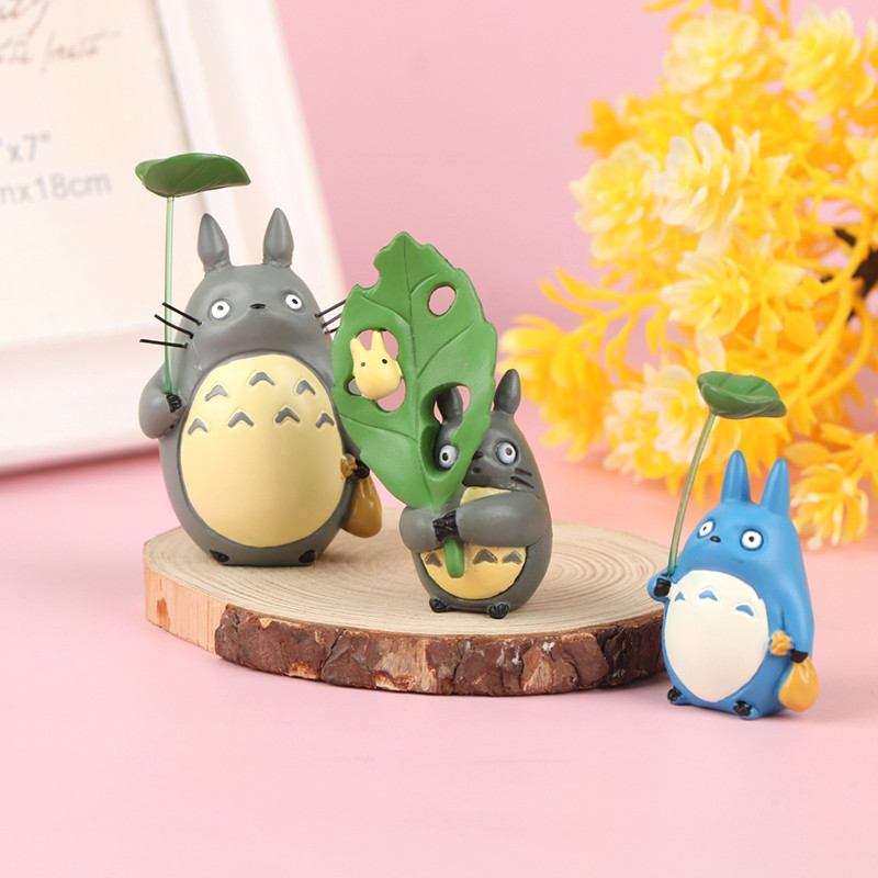 Eas 1Pc Totoro Figures Model Totoro Girl with Leaf Model Studio Ghibli ...