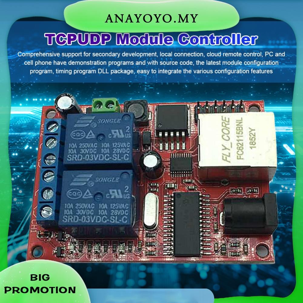 [anayoyo.my] LAN Ethernet 2 Channel TCP UDP Controller Module Relay Board for Android APP ...