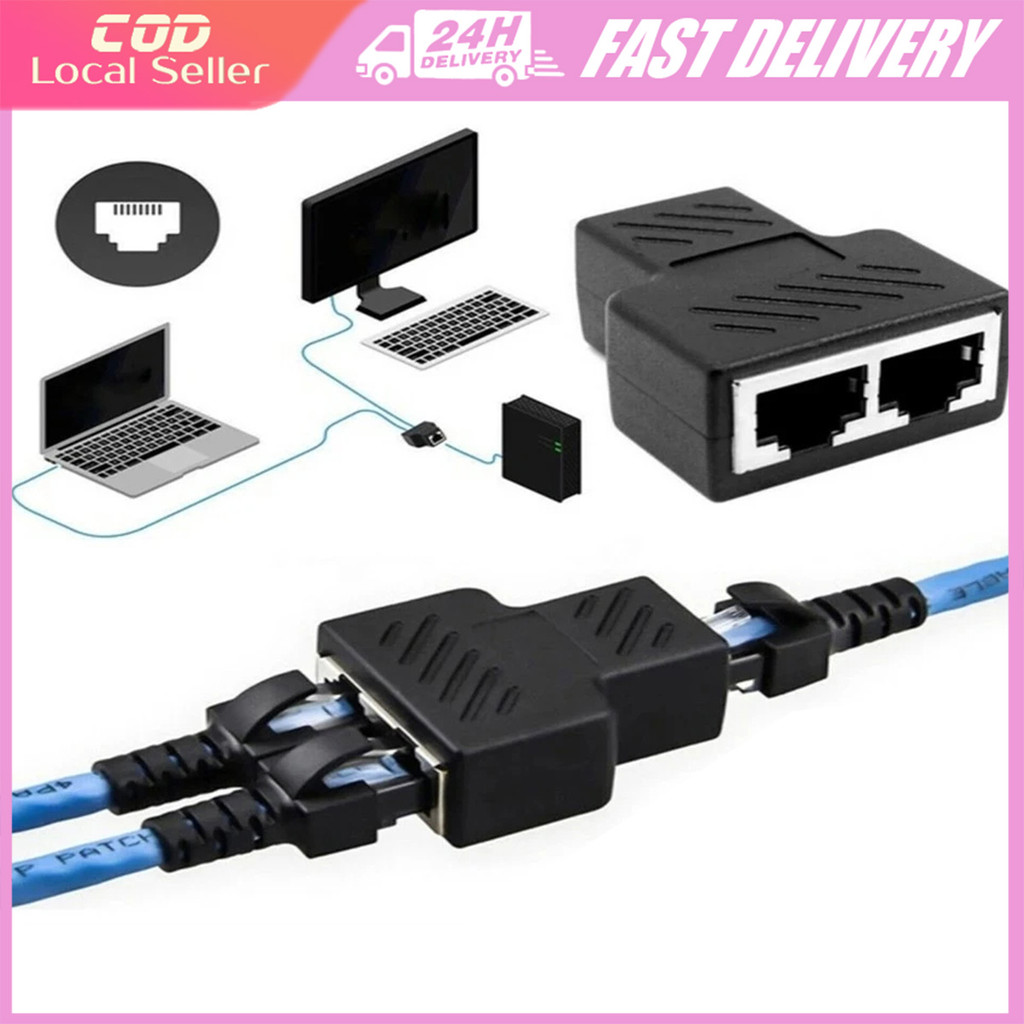 5PCS Coupler Ethernet RJ45 Splitter Adapter 1 to 2 Lan Ethernet Network ...