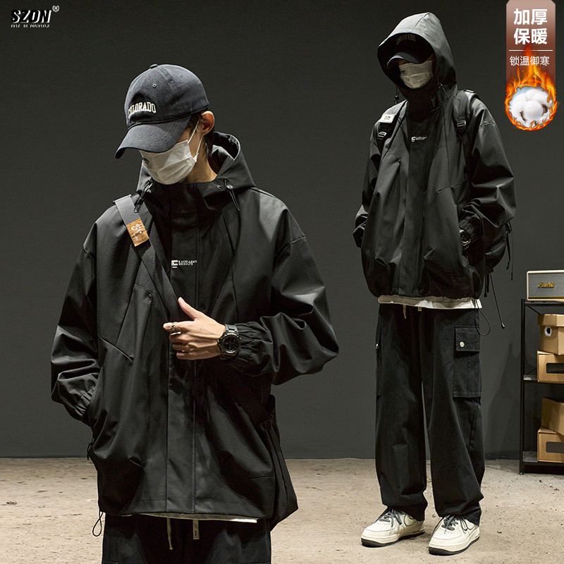 Shopee Official Jacket Men Japanese Style Street Wear Loose Hooded ...