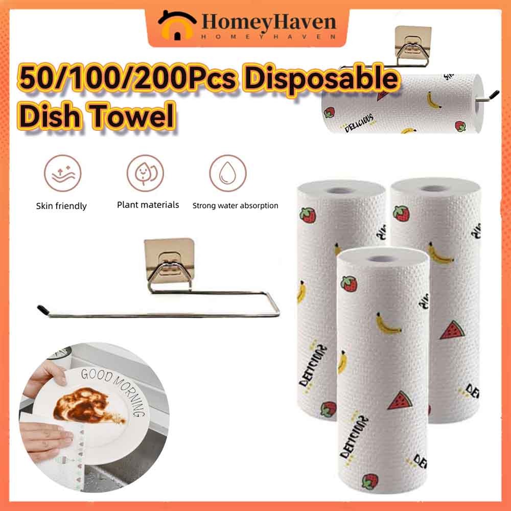 50/100/200Pcs Cleaning Cloths Lazy Rags Dry Washable Disposable Thick ...