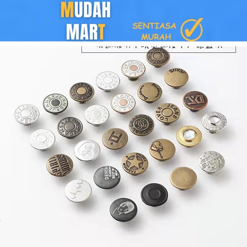 Buttoned denim jacket strappy pants buttons jeans button Butang Seluar ...