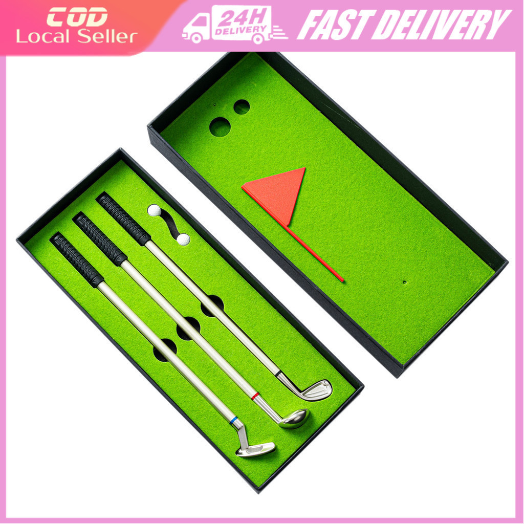 Mini Desktop Golf Set with Golf Clubs Pen Balls and Flag for Men Women ...