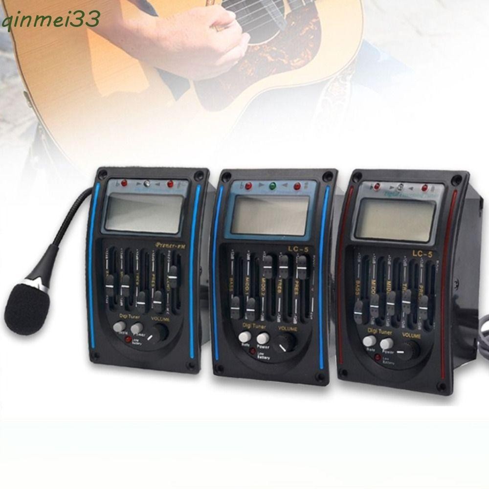 QINMEI Band Acoustic Guitar Preamp, LC-5/4 5 Band Guitar Tuner System ...