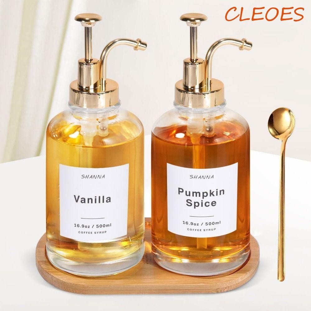 CLEOES 16 Oz Coffee Syrup Dispenser, Upgraded Pump Precise Dispensing ...