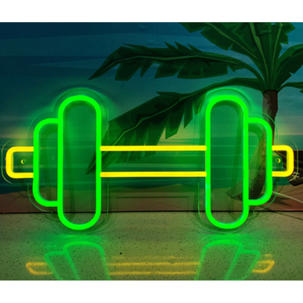 Weight lifting Neon Sign Hanging Lights Christmas Club Bar Restaurant ...