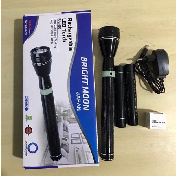 JAPAN Torchlight Bright Moon Japan 3 Battery BM80 Super Bright ...