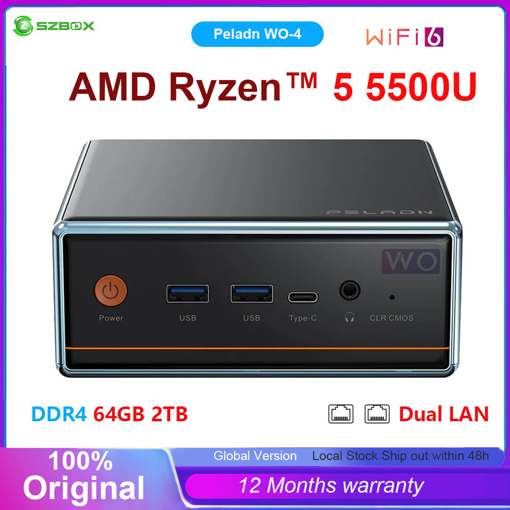 SZBOX 5500U Peladn WO-4 AMD Mini PC Windows 11 DDR4 16GB 512GB SSD NVME ...