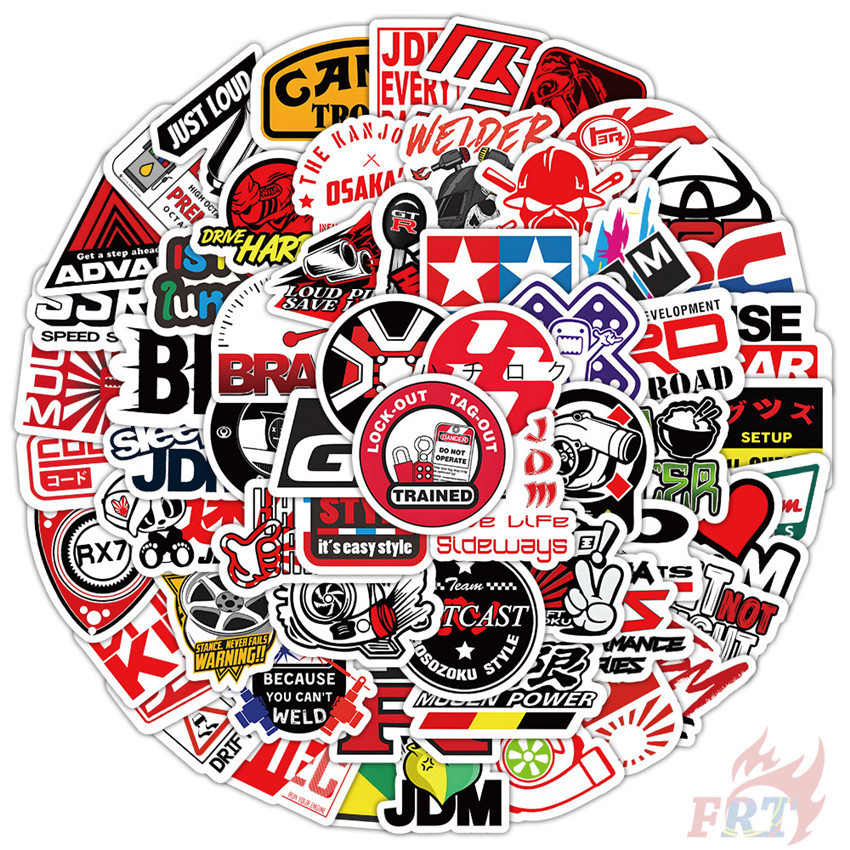 100Pcs/Set JDM LOGO Mini Stickers Waterproof DIY Fashion Doodle Decals ...