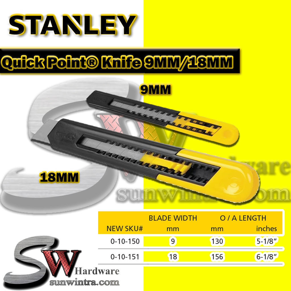STANLEY 9MM/18MM Quick Point Knife 0-10-150 / 0-10-151 | Shopee Malaysia