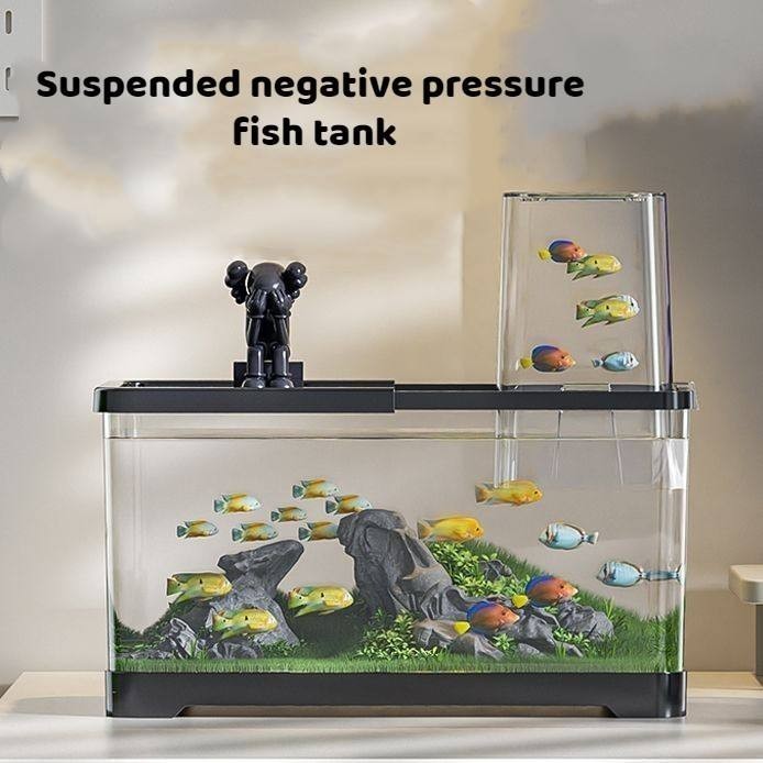 Negative pressure fish tank landscape decoration small fish tank living ...