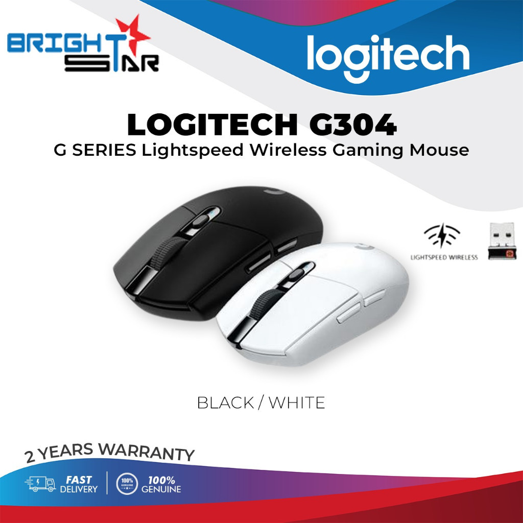 LOGITECH G304 LIGHTSPEED WIRELESS GAMING MOUSE W. USB RECEIVER | Shopee ...
