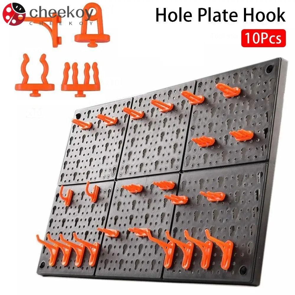 CHEEKOY 10Pcs Pegboard Hook, Hardware Fastener Wall-Mounted Hanging ...