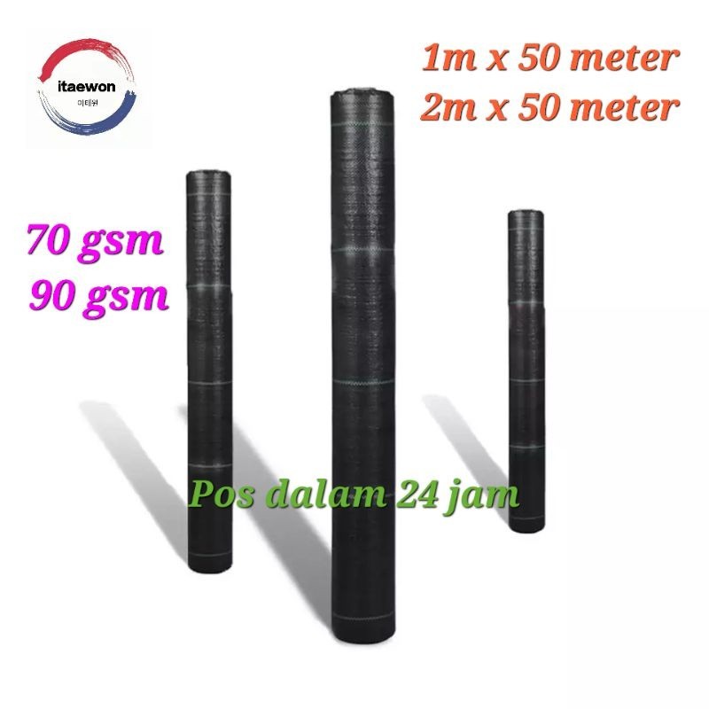 [ROLL]💥💥 50 meter💥💥 70gsm 90gsm WEEDMAT PENUTUP TANAH WEED CONTROL (1m x 50m / 2mx 50m) DIY ...